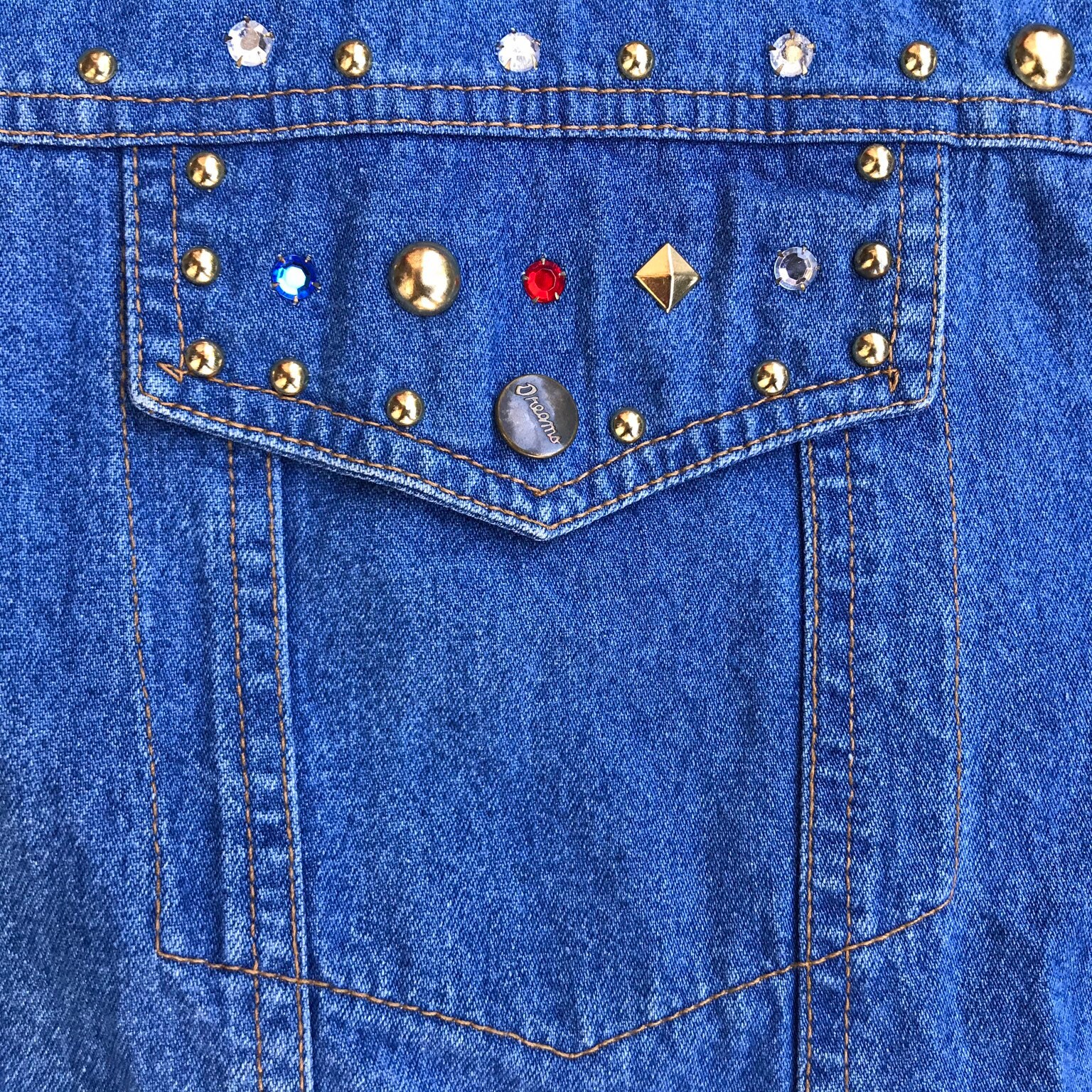 Vintage Denim Jacket With Applied Studs - Etsy
