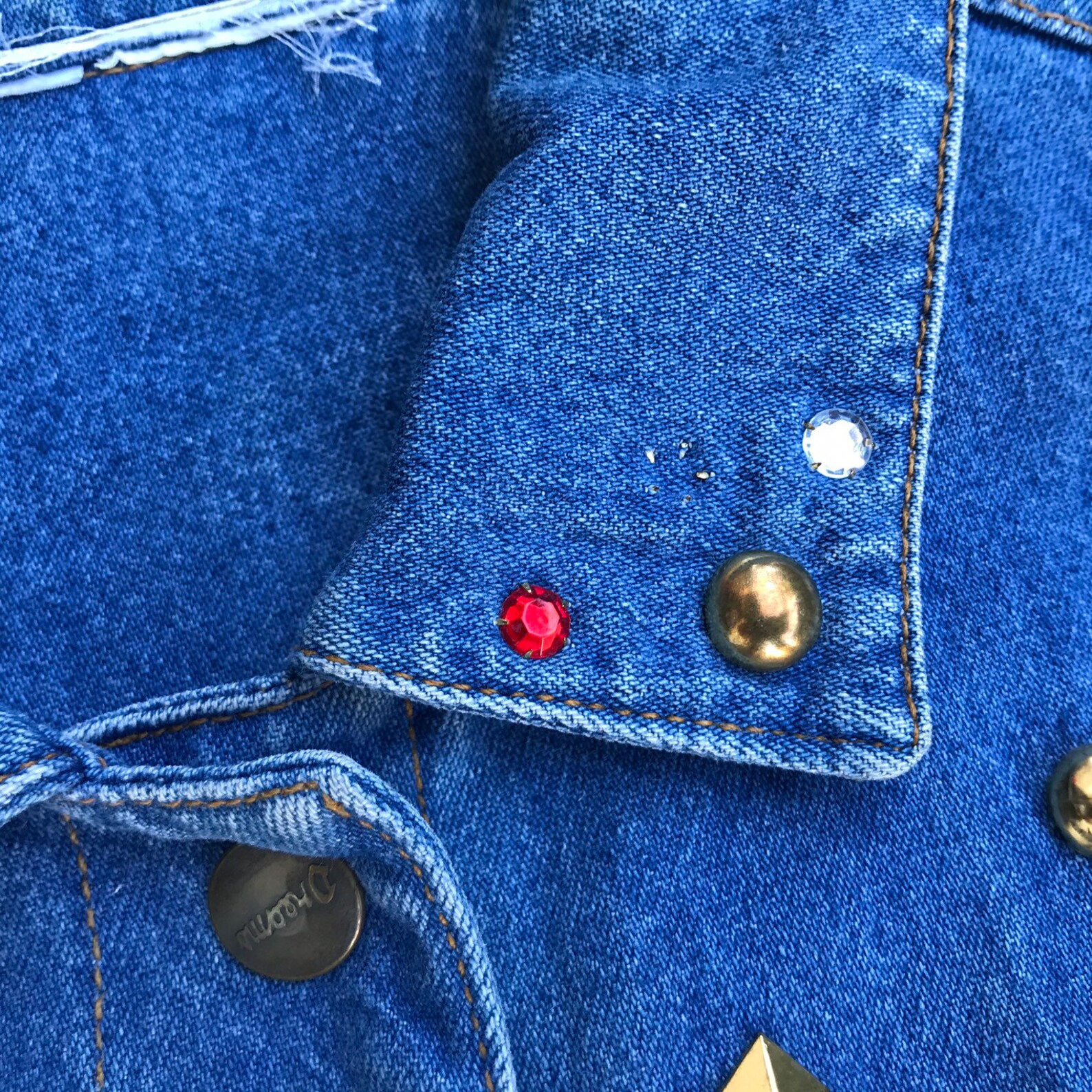 Vintage Denim Jacket With Applied Studs - Etsy