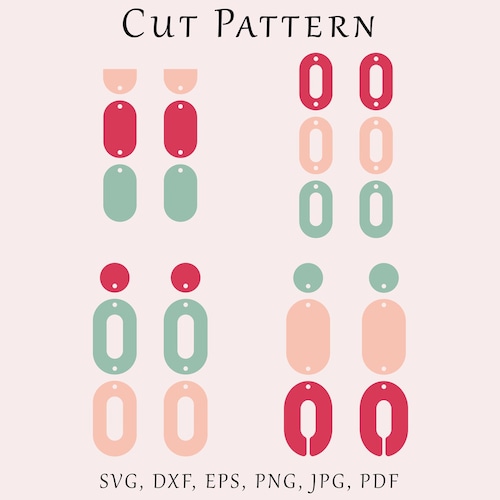 Abstract Earrings SVG File Geometric Dangles Template - Etsy