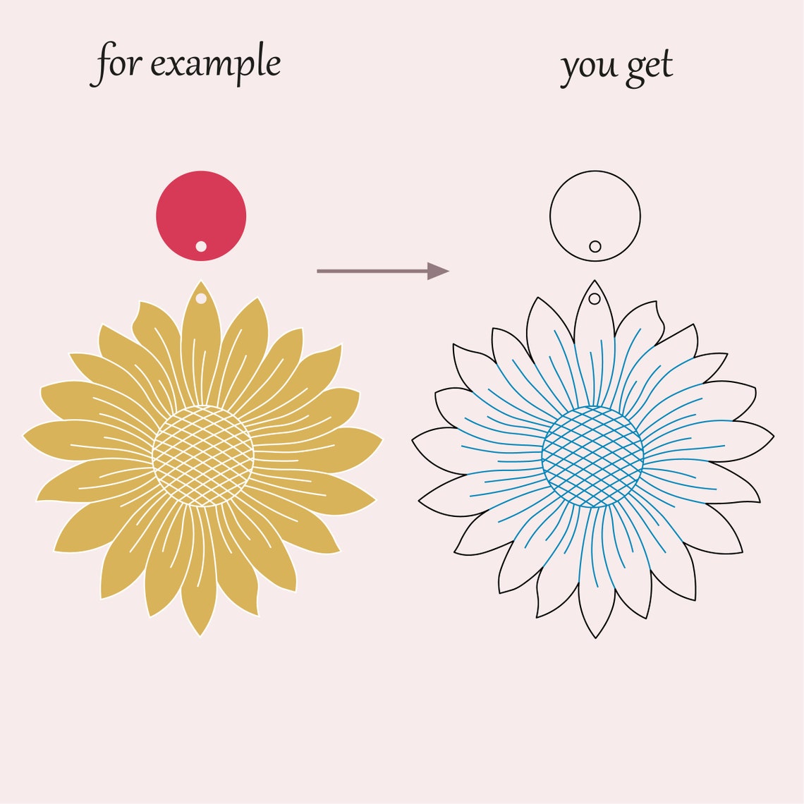 Sunflower Earrings SVG, Engraving Earrings Template, Daisy Jewelry ...
