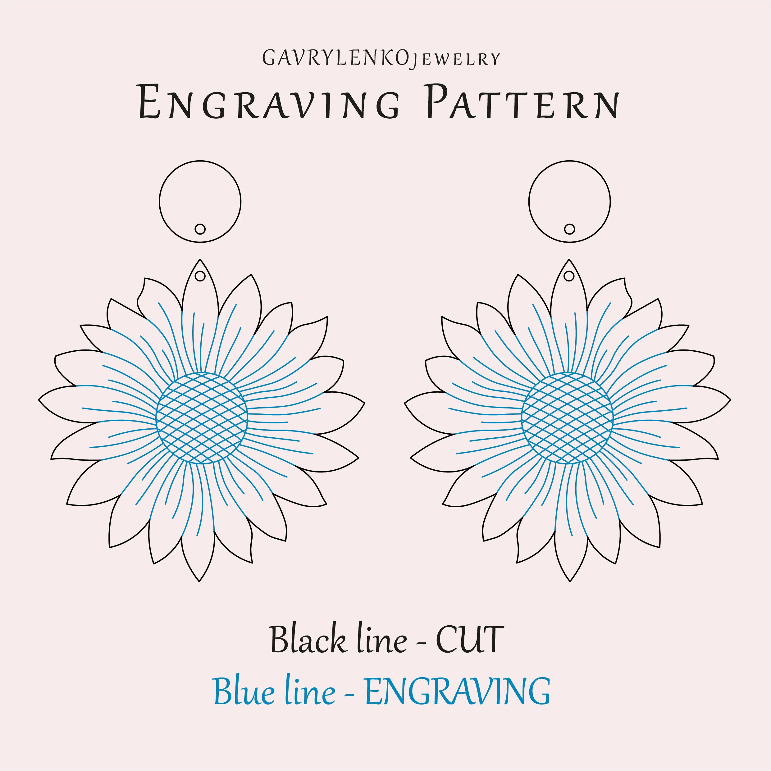 Sunflower Earrings SVG, Engraving Earrings Template, Daisy Jewelry ...