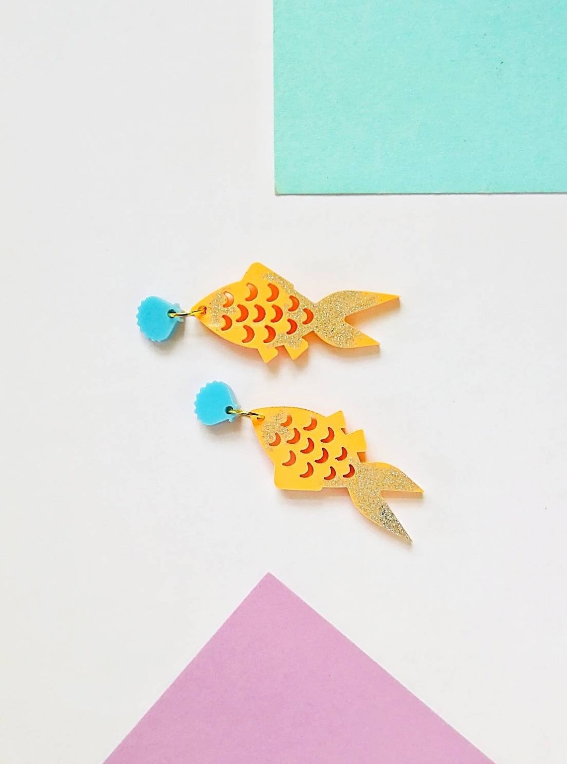 Sea Earrings SVG File Fish Crab Digital Template Dangle - Etsy