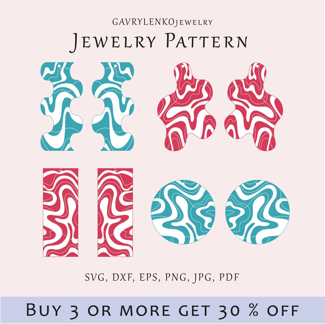 Geometric Lines Earrings SVG, Rectangle Circle Jewelry Templates ...