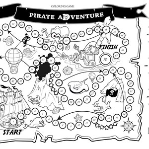 Coloring Board Game, Pirate Adventure, Printable Fun Story, DIY ...