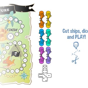 Board Game, Pirate Adventure Activity, Printable Cartoon Story, DIY ...