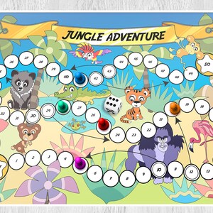 Board Game: Jungle Adventure| Printable Game, Coloring Page, DIY ...