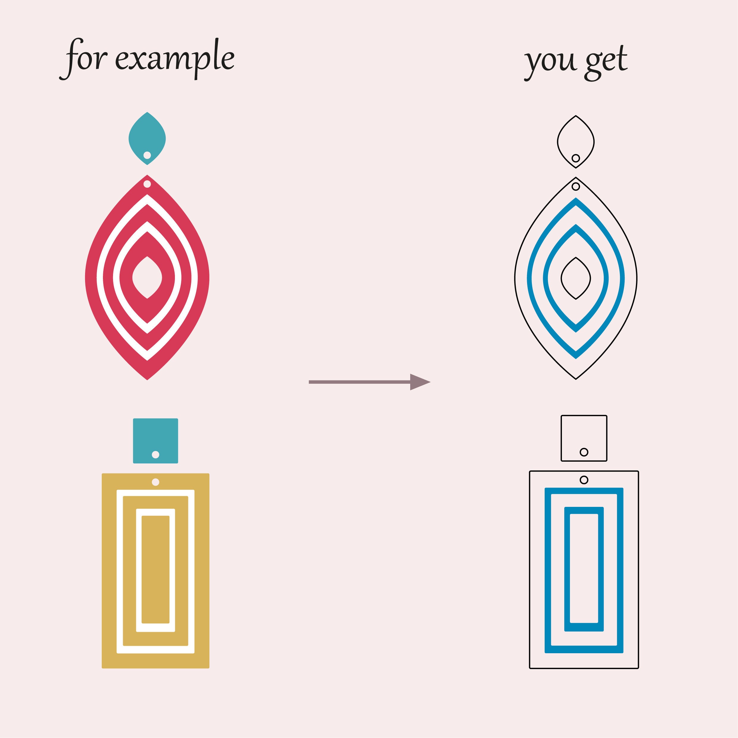 Geometric Earrings SVG Rectangle Circle Jewelry Templates - Etsy