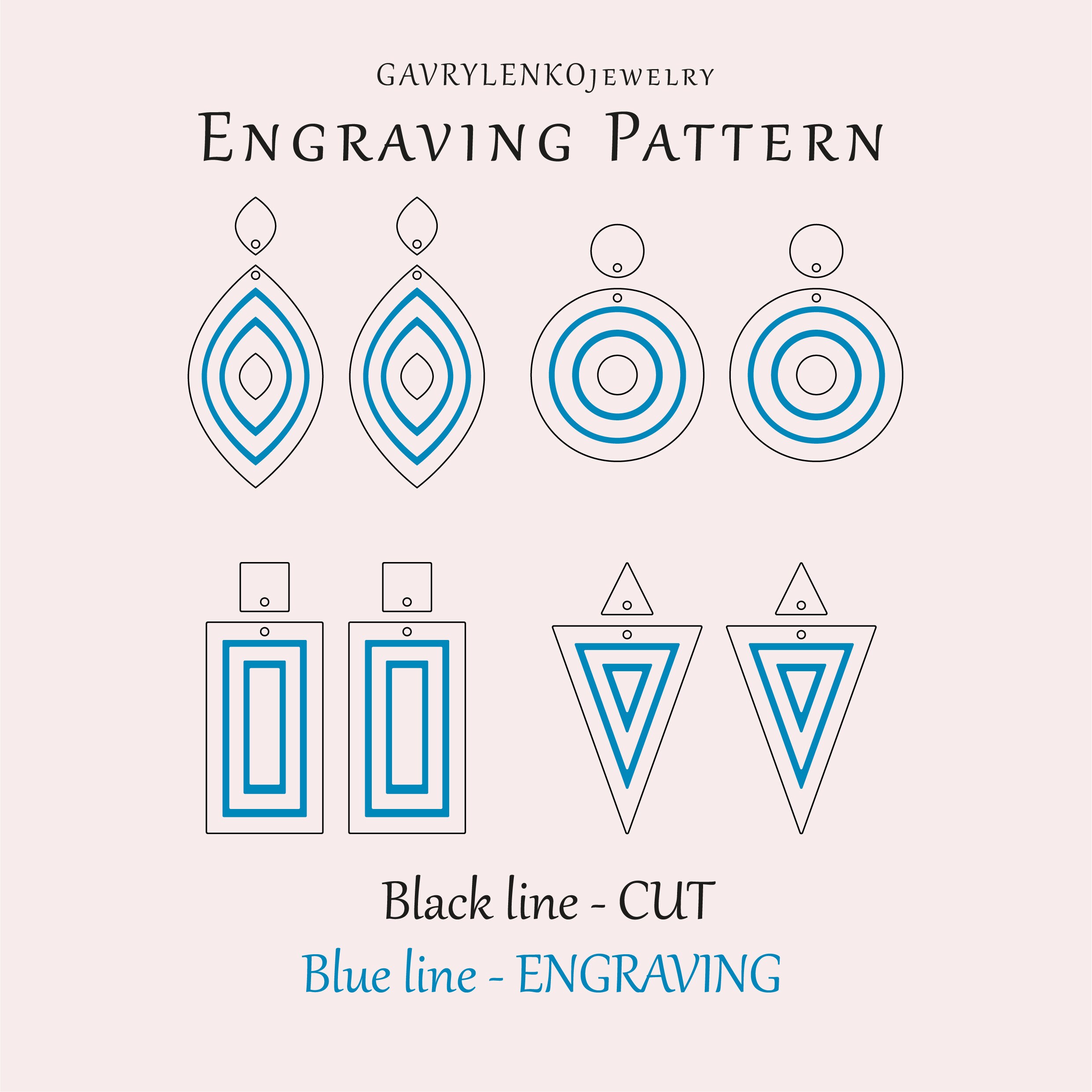 Geometric Earrings SVG Rectangle Circle Jewelry Templates - Etsy