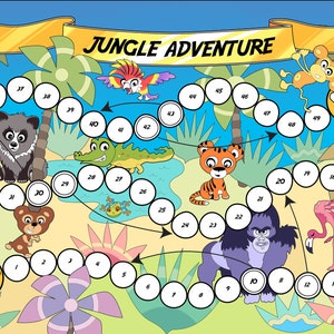 Board Game: Jungle Adventure| Printable Game, Coloring Page, DIY ...