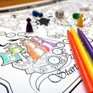 Coloring Board Game, Pirate Adventure, Printable Fun Story, DIY ...