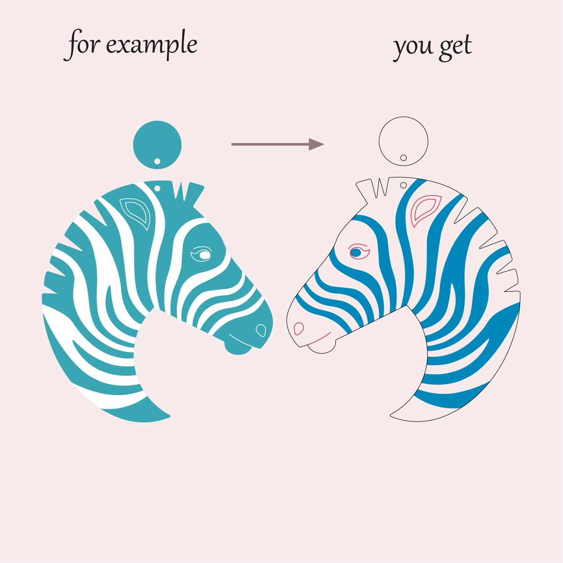 Zebra Earrings SVG, Engraving Safari Earrings Template, Animal Jewelry ...