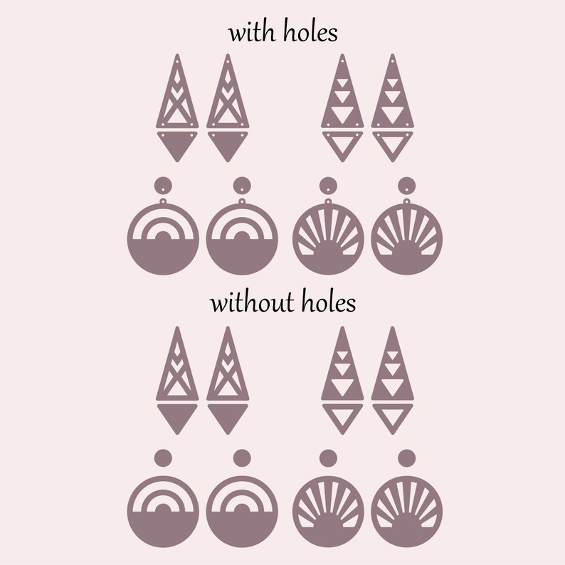 Geometric Earrings SVG File Circle Digital Template Sun - Etsy