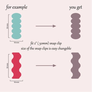 Geometric Snap Clips SVG File, Abstract Digital Template, Wave Hairpins ...