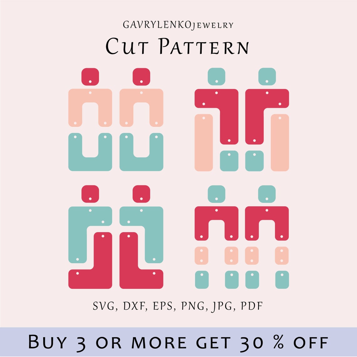 Rectangle Earrings SVG File Geometric Dangles Template - Etsy