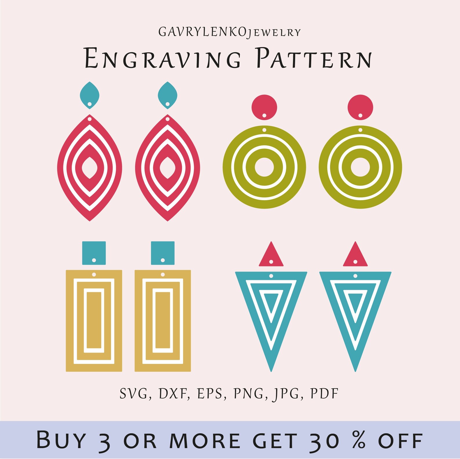 Geometric Earrings SVG Rectangle Circle Jewelry Templates - Etsy