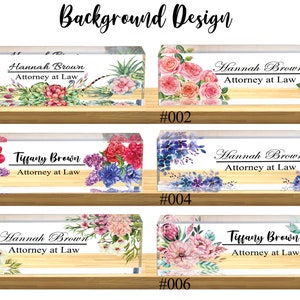 Personalized Flower Name Plate for Desk Custom Office Decor Nameplate ...