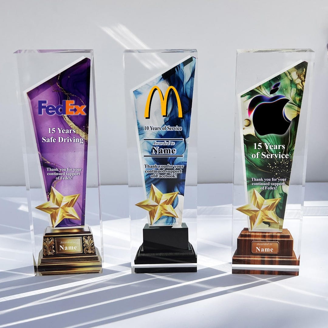 Customizable Star Service Award Trophy Custom Trophy, Add Logo ...