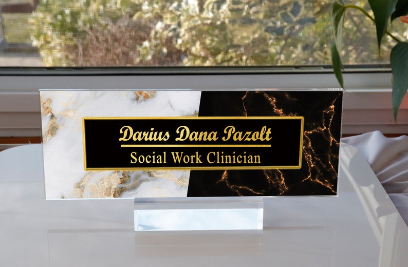 Personalized Acrylic Desk Name Plate, Custom Office Sign, Teacher Gift ...