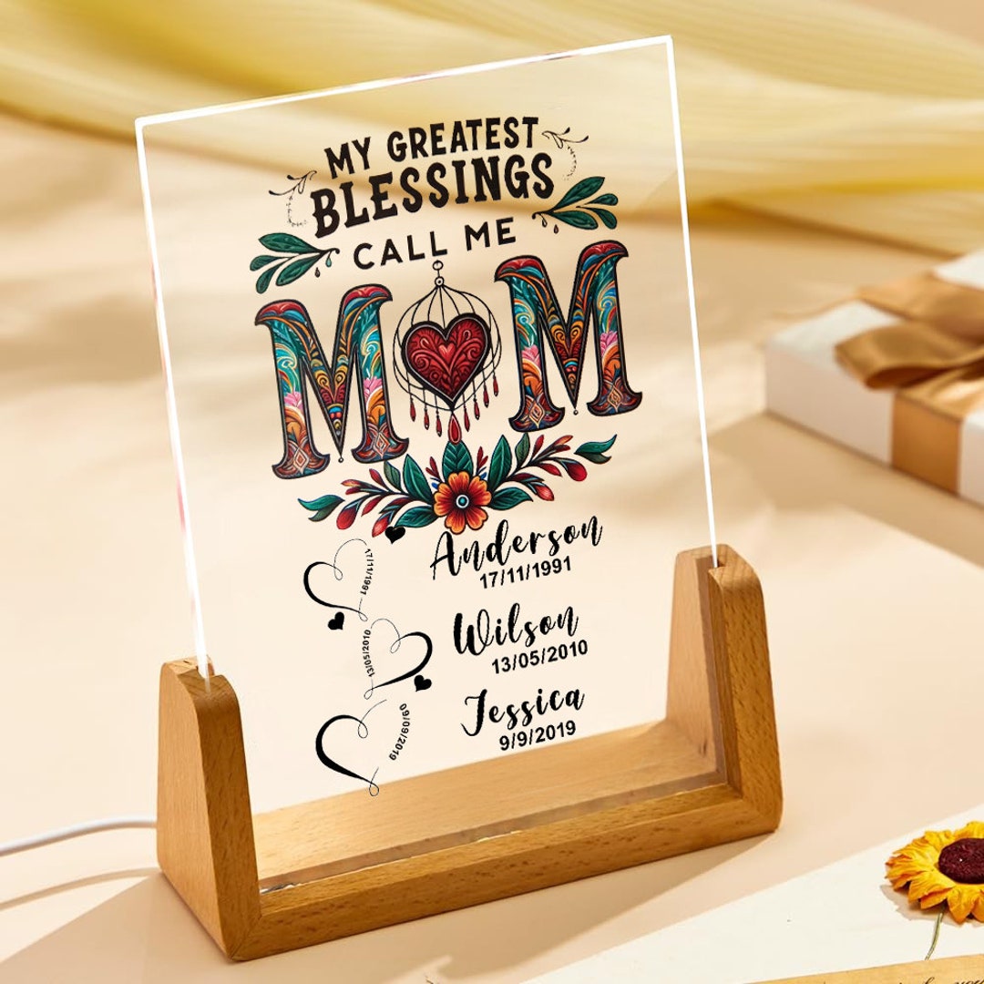 Personalized Night Light for Mom, Mother's Day Gifts From Daughter With ...