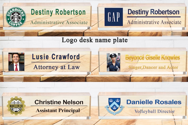 Custom Logo Desk Name Plate, Personalized Office Decor - Etsy