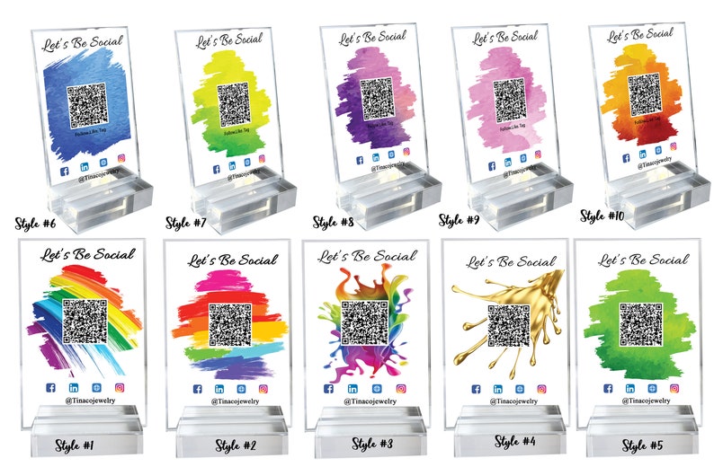 QR Code Acrylic Display Sign With Base scannable QR Code Sign | Etsy