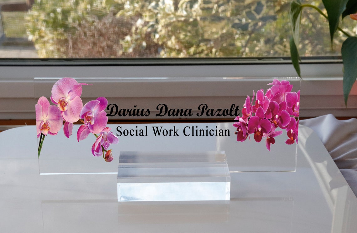 Desk Name Plate Office Supply Personalized Secretary Sign Gift Custom ...