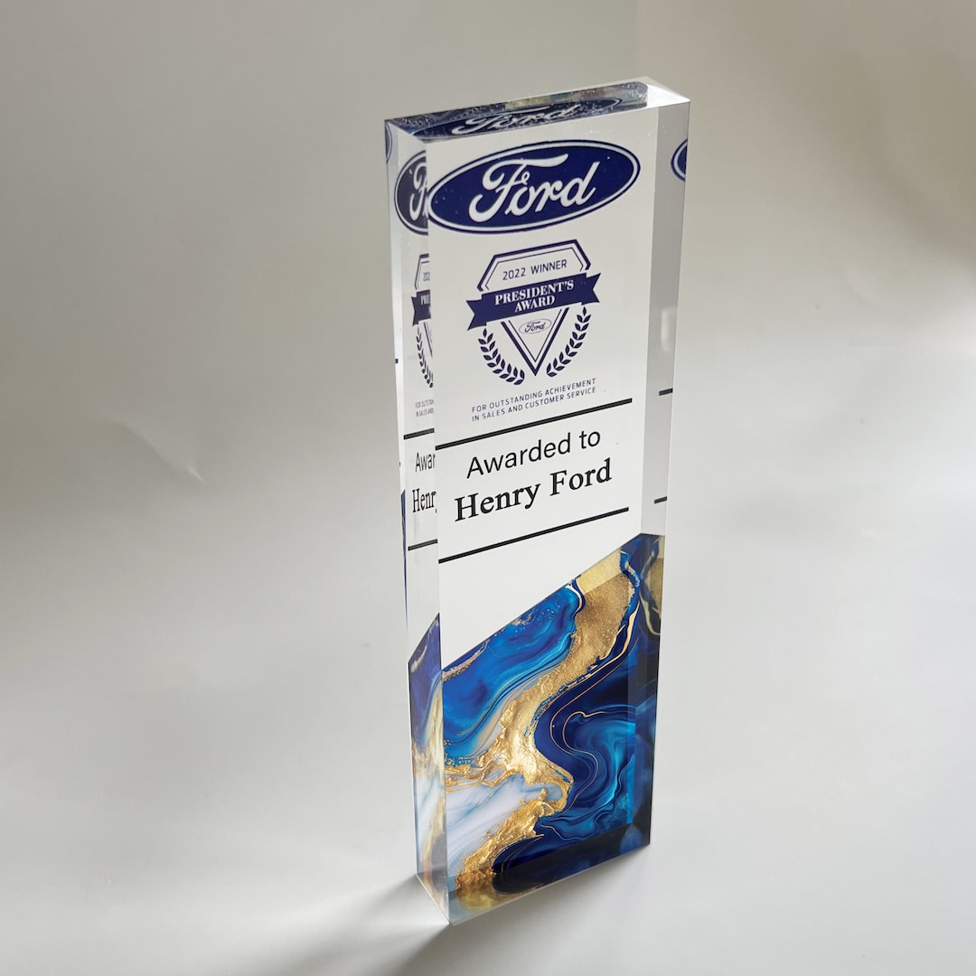 Personalized Clear Award Corporate Trophy Award Custom Engraved Elegant ...