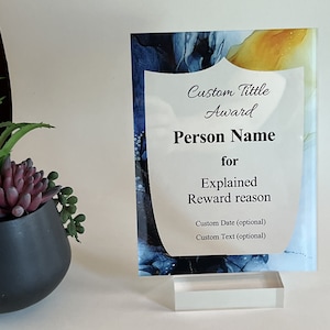 Personalized Trophy Award, Customizable Award Plaque, Custom Award ...