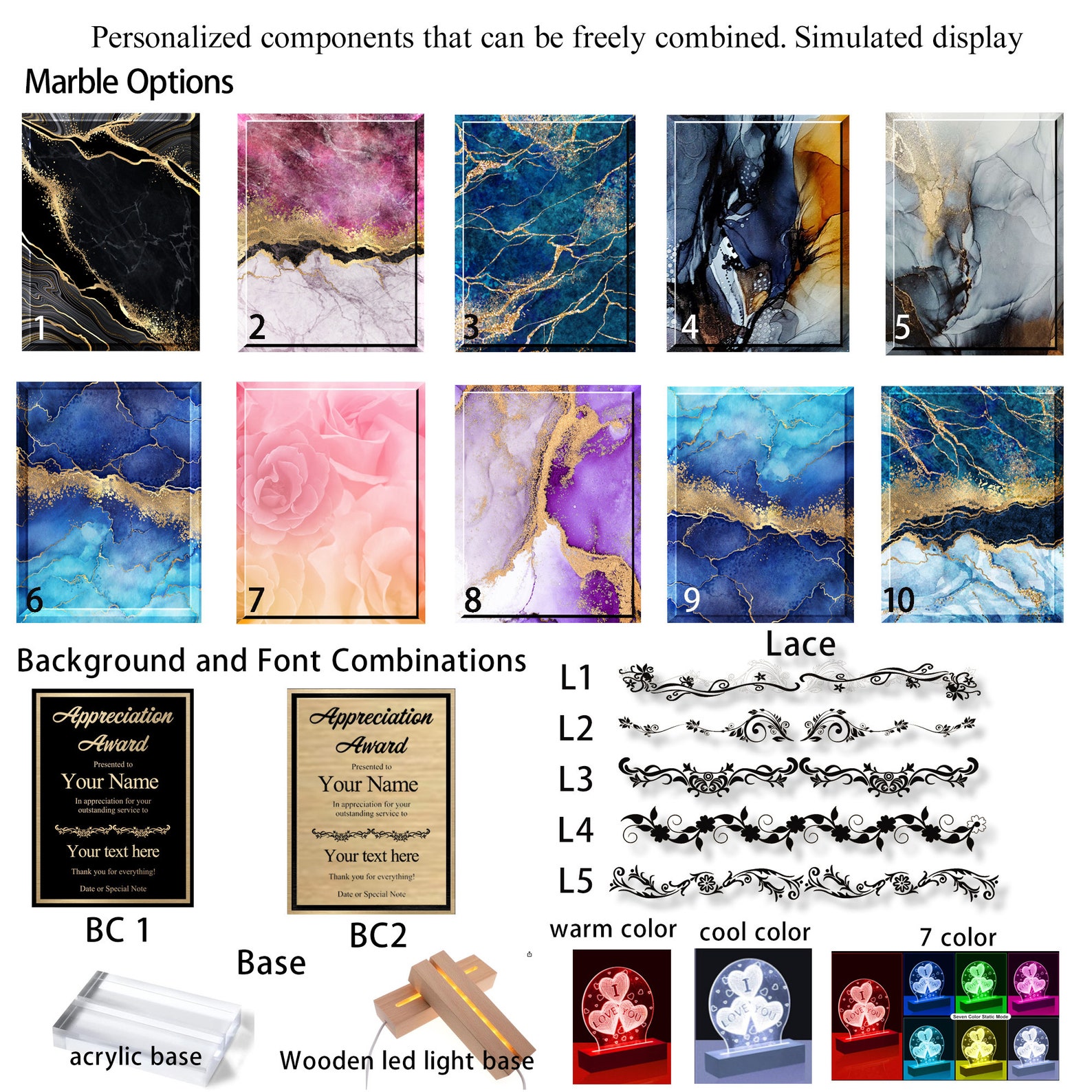 Personalized Trophy Award, Customizable Award Plaque, Custom Award ...