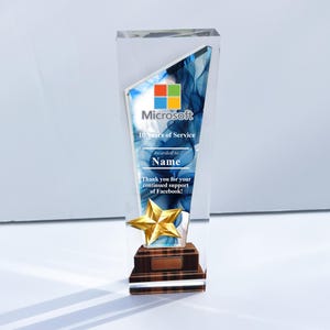 Customizable Star Service Award Trophy Custom Trophy, Add Logo ...