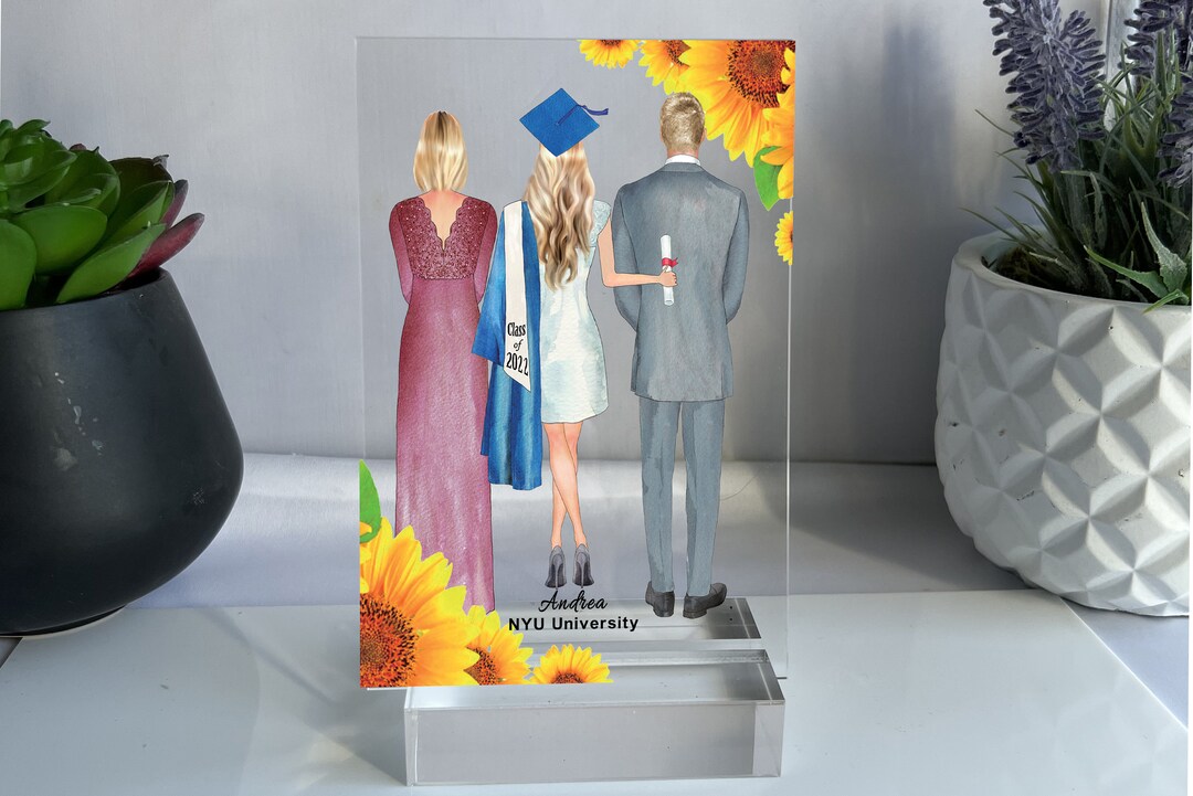 Custom Graduation Gift for Her ,with Mom & Father , Personalized ...
