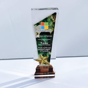 Customizable Star Service Award Trophy Custom Trophy, Add Logo ...