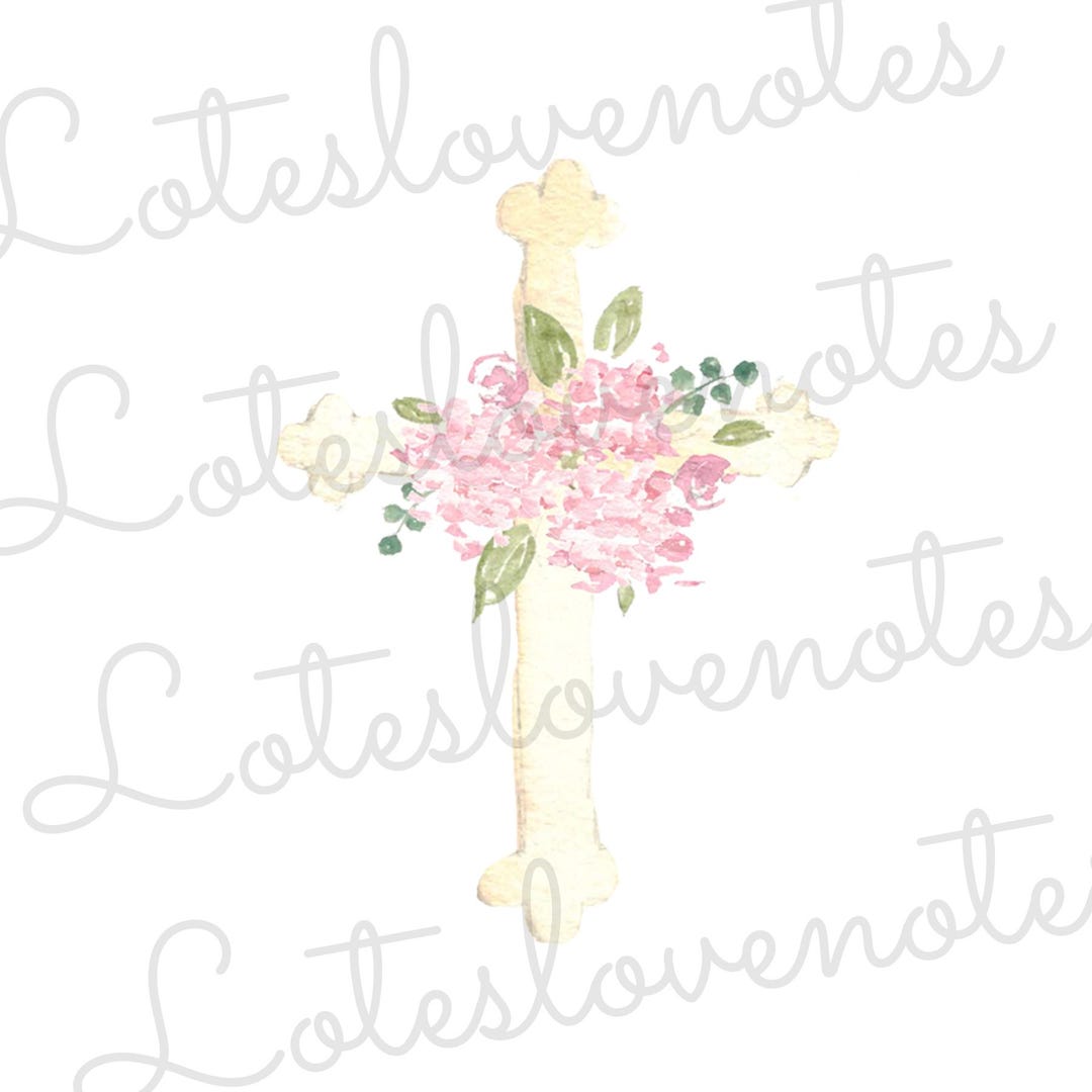 Watercolor Floral Cross - Etsy