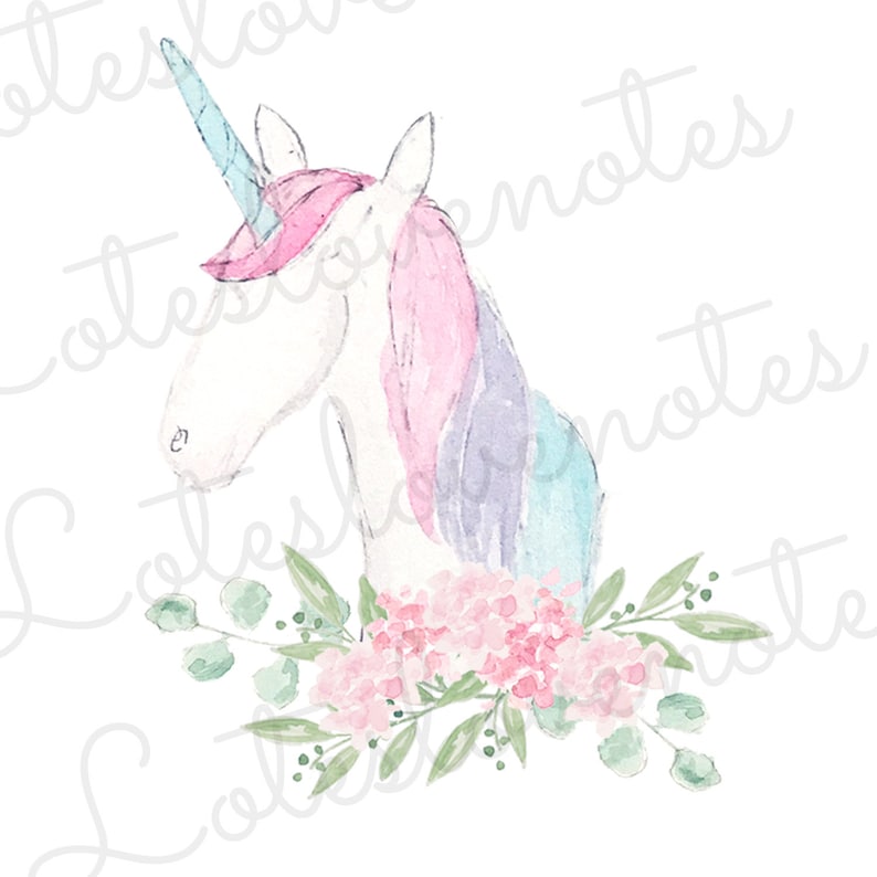 Unicorn Watercolor Clip Art - Etsy