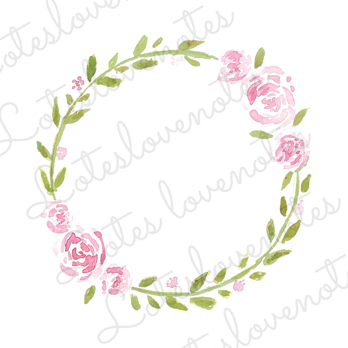 Watercolor Pink Floral Wreath - Etsy
