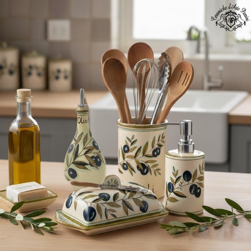 Italian Ceramic Set Salt and Pepper Shakers Pots Art Pottery Hand ...