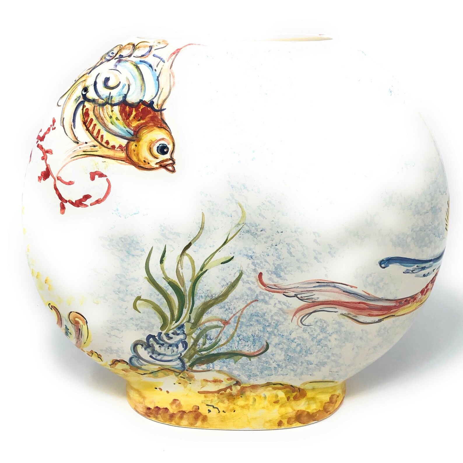 Italian Ceramic Art Pottery Vase Pot Pipkin Planter Flowerpot Hand ...