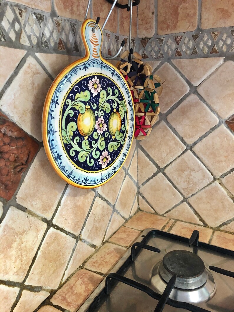 Italian Ceramic Art Utensil Kitchenware Tile Trivet Pottery | Etsy