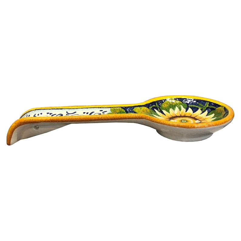 Italian Ceramic Art Spoon Rest Pottery Holder Hand Painted | Etsy