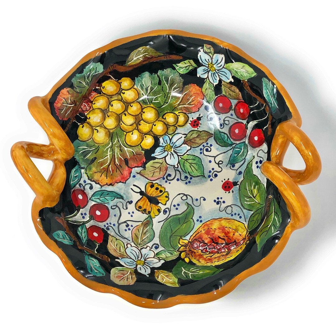 Italian Ceramic Art Pottery Serving Small Bowl Hand Painted Made in ...