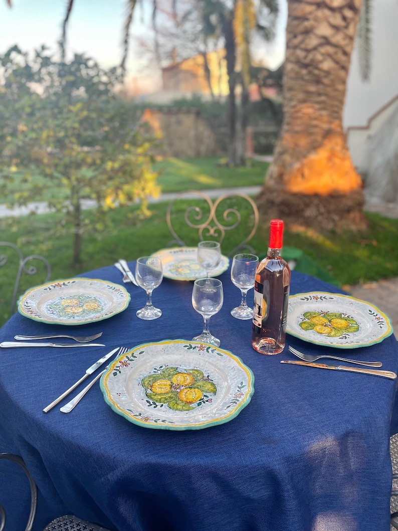 Italian Ceramic Art Pottery Dinnerware Set Serving Plate | Etsy