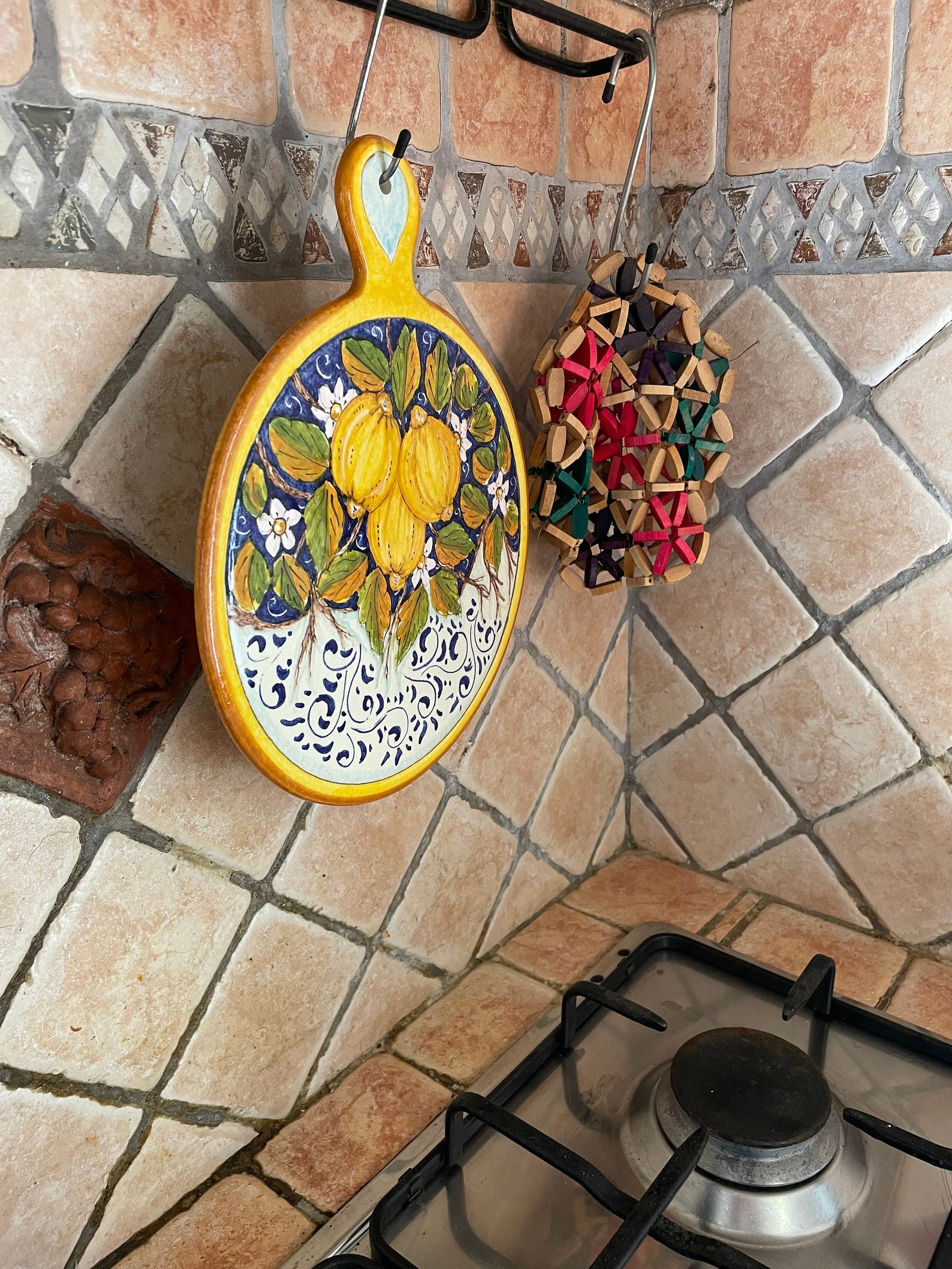 Italian Ceramic Art Utensil Kitchenware Tile Trivet Pottery - Etsy