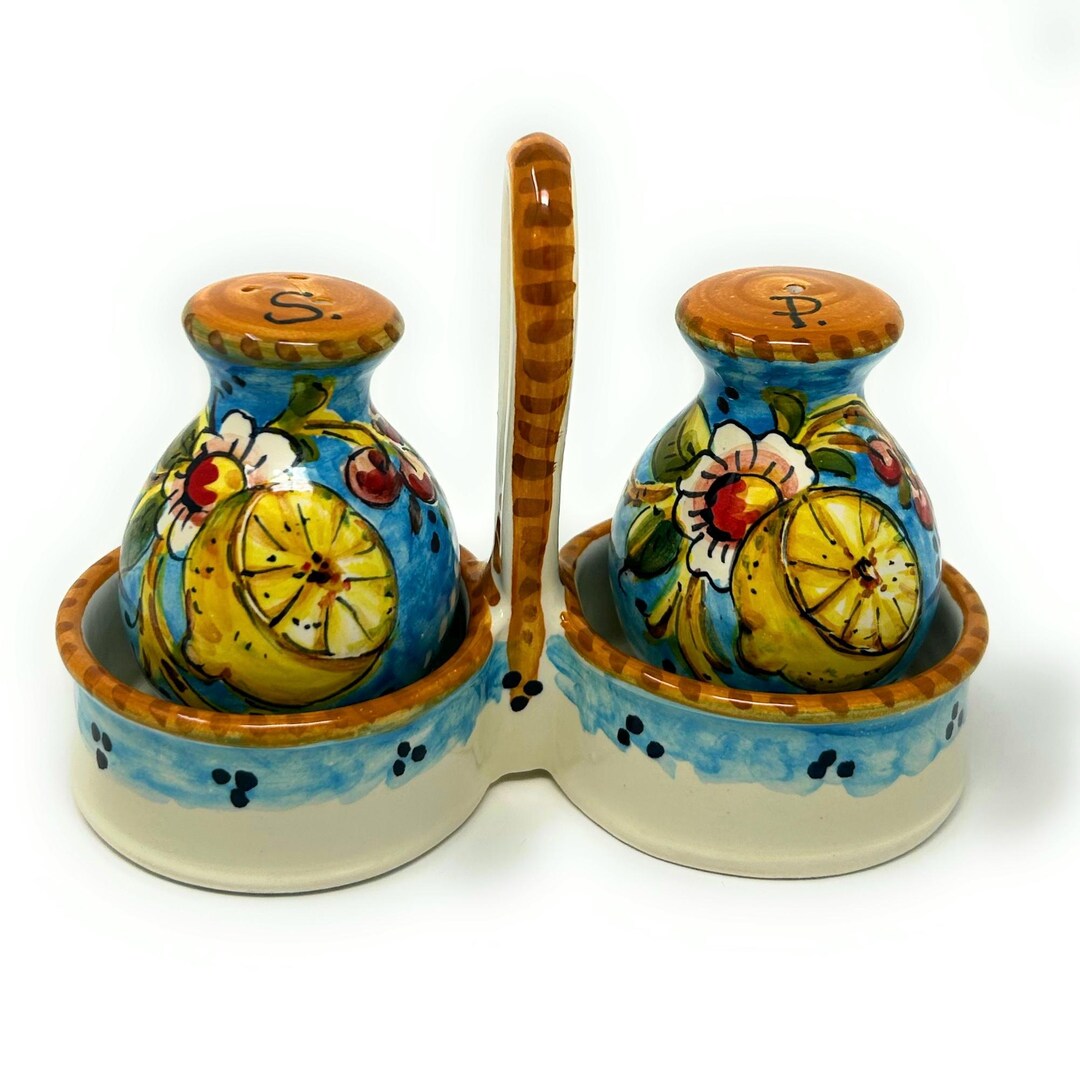 Italian Ceramic Pottery Set Salt and Pepper Shakers Pots Art Pottery ...