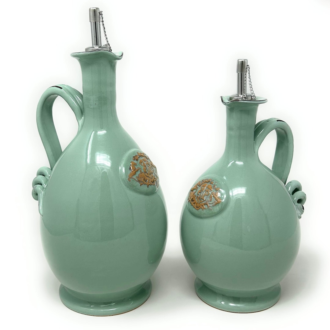 Italienische Keramik Kunst Keramik Spender Set Öl Menage Essig - Etsy ...