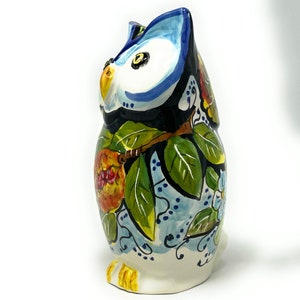 Italian Ceramic Art Pottery Owl Figurine Animals Hand Painted Decorated ...