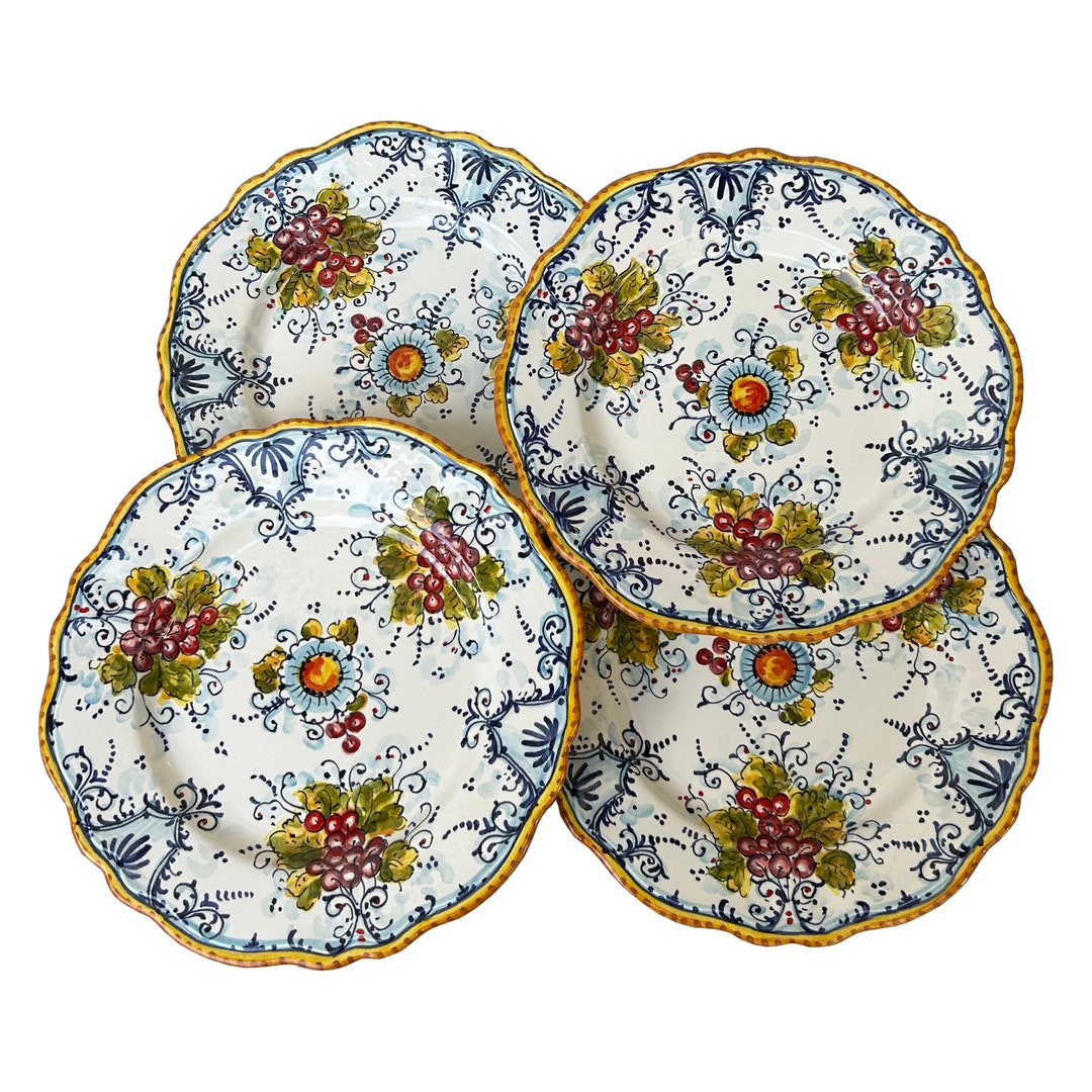 Italian Ceramic Art Pottery Dinnerware Set Serving Plate Dishes Kitchen ...
