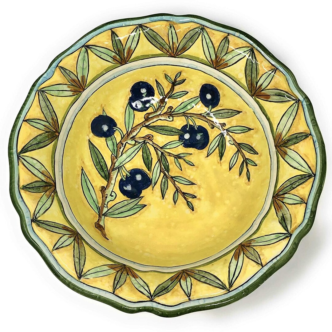 Italian Ceramic Art Pottery Serving Bowl for Pasta ,riso , Salad ...