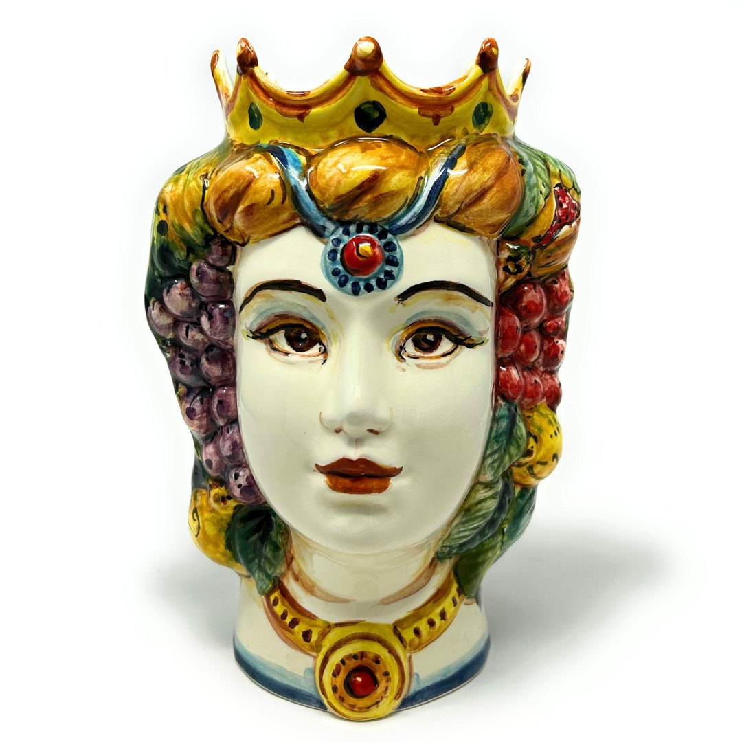 Italian Ceramic Art Head Face Vase Small Testa Di Moro ( Sicily) for ...