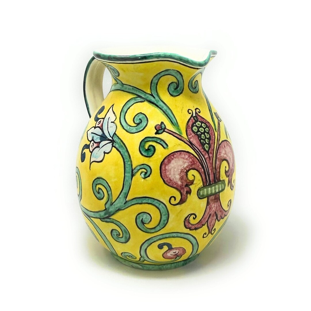 Italian Ceramic Pottery Art Pottery Pitcher Vino Vine - Water Gal 0,264 ...