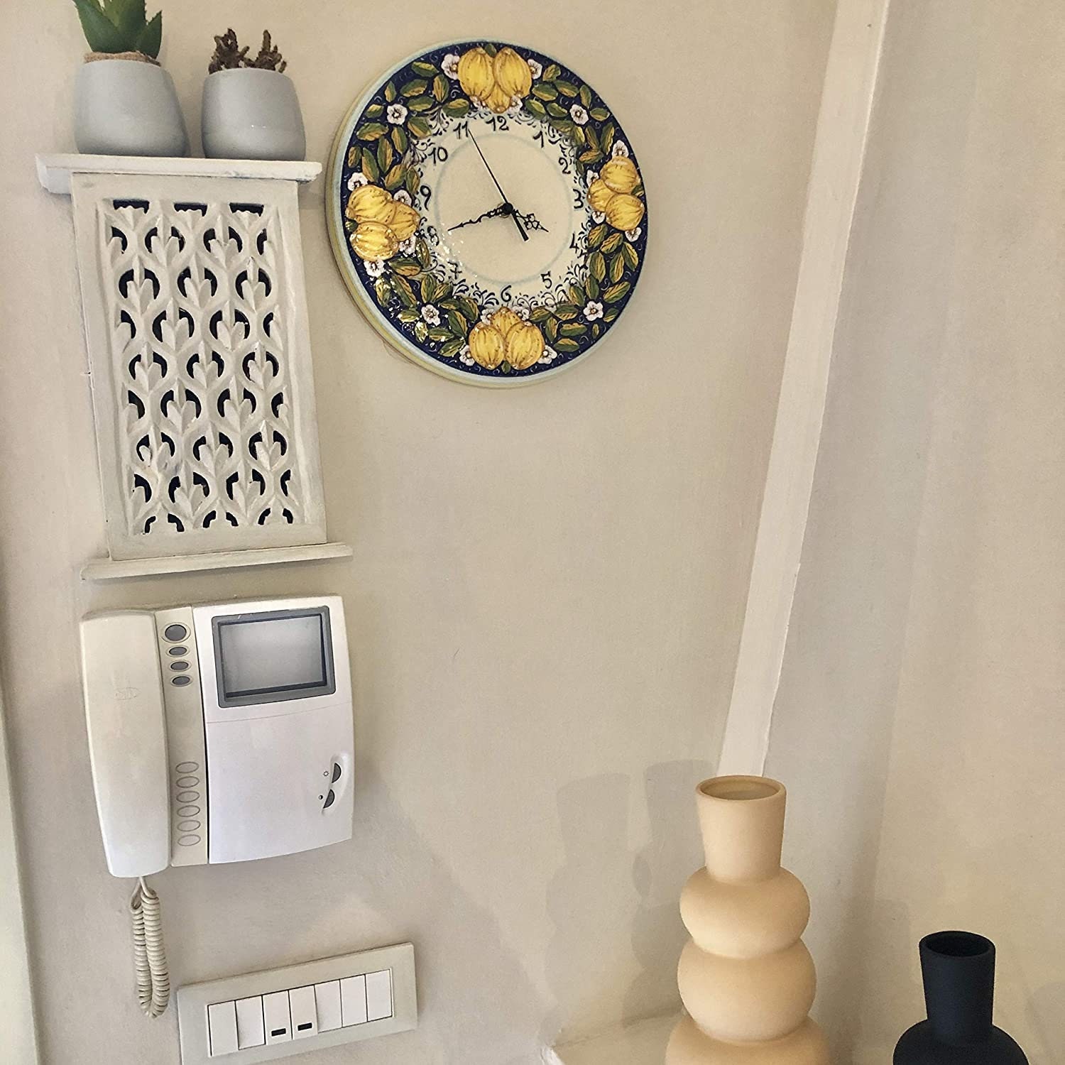 Italian Ceramic Wall Round Clock Art Pottery Hand Painted - Etsy